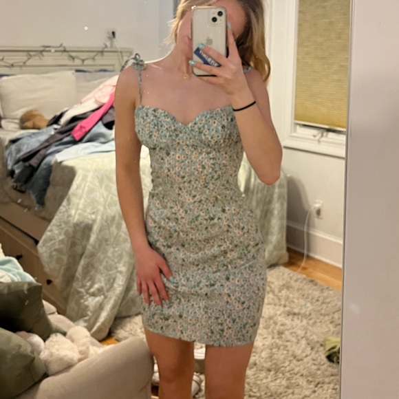 Dresses | Floral Ruched Bust Cami Dress With Tye Straps | Poshmark